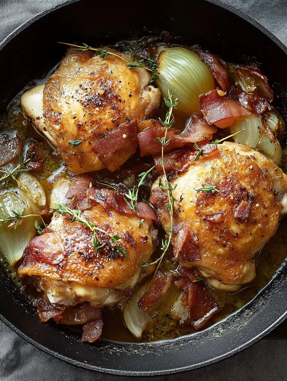 Savory Chicken Fricassée with Crispy Bacon and Caramelized Shallots: An Incredible Ultimate ...